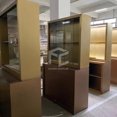 China Tempered Glass Jewelry Shop Furniture Electroplated Brushed for sale