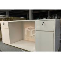 China MDF Veneered Clothing Shop Display Furniture Apparel Shop Cash Counter for sale