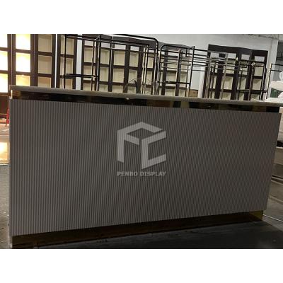 China MDF Veneered Clothing Shop Display Furniture Apparel Shop Cash Counter for sale
