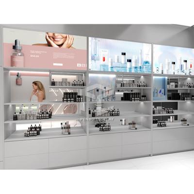 China Powder Coated Skincare Shop Display Furniture Retail Cosmetics Shop Decoration for sale