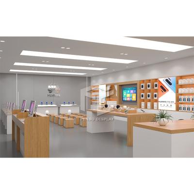 China OEM MDF Mobile Phone Display Shelf Cellphone Accessories Retail Store Stand for sale