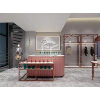 China Customized Gold Color Clothing Shop Fitting Garment Booth Display for sale