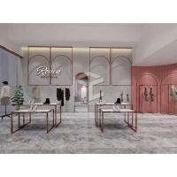 China Customized Gold Color Clothing Shop Fitting Garment Booth Display for sale