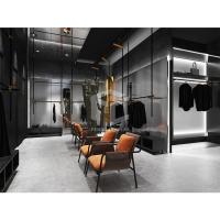 China Retail Men Clothing Shop Display Furniture Veneered Garment Store Fixtures for sale