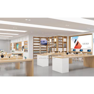 China OEM MDF Mobile Phone Display Shelf Cellphone Accessories Shop Design for sale