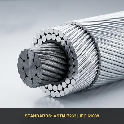 China ACSR Conductor 50mm & 100mm – Aluminum Conductor Steel Reinforced (SCA/ACSR) Cable for Overhead Transmission Lines for sale