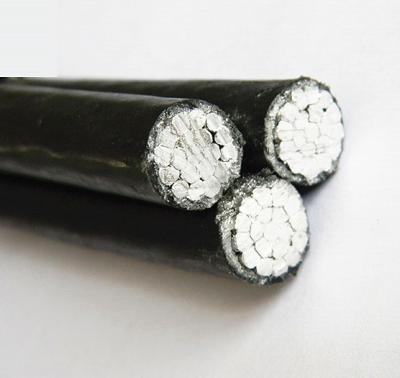 China Black Triplex 6201 Alloy ASTM Aerial Bundled Cable 0.6/1 kV with 90°C Temperature Rating for Service Drop Applications for sale