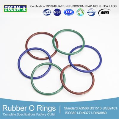 China FKM O Rings AS568 BS1516 Chemical Oil UV Resistant -40C to 280C 1mm to 1000mm for sale