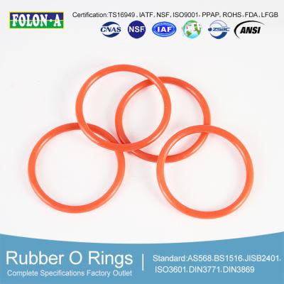 China Silicone O Rings -60°C to 230°C 60-70 Shore A Custom Sizes Mold Pressing for sale