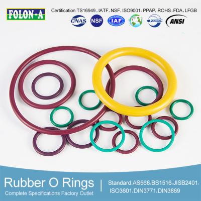 China NBR O Rings ISO 3601 Oil Resistant 70-90 Shore A Wear Resistant Chemical Seal for sale