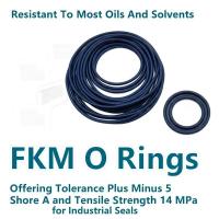 China FKM O Rings 1mm to 1000mm Tolerance +/-5 Shore A Tensile Strength 14 MPa for High Temp Industrial Seals for sale