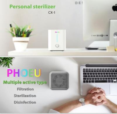 China Table top mini purifier with UVC LED disinfection function and active carbon PM2.5 purification for sale