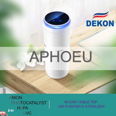 China CAR air purifier and sterilizer with UVC led lamp + photocatalyst filter, Anion, HEPA filter clean the air in your car for sale