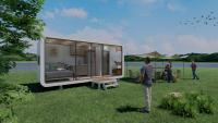 China 2024 Luxury Movable Mobile Prefab Tiny Prefabricated Apple  cabin container House hotel Homes for sale