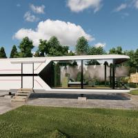China Galvanized Steel Frame Prefabricated Container Homes in Kenya Space Capsule Design for sale