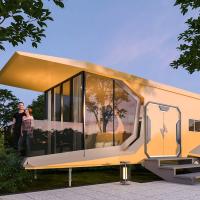 China Customized Mobile Office Pod Resort Hotel Prefabricated House Fiberglass Apple Cabin for Camping Site for sale