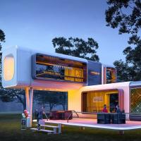 China Apple Cabin 20Ft 40Ft Outdoor Modern Smart Prefab Tiny Capsule House Mobile Office Space Capsule House for sale