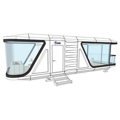China Low Rise Tiny Space Capsule Villa Mobile Prefab Home with Galvanlized Steel Frame for sale