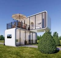 China Resort-Ready Deluxe Double Deck Apple Cabin Modern Homestay Holiday Cottage for sale