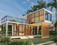 China Resort-Ready Deluxe Double Deck Apple Cabin Modern Homestay Holiday Cottage for sale