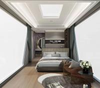 China Resort-Ready Deluxe Double Deck Apple Cabin Modern Homestay Holiday Cottage for sale