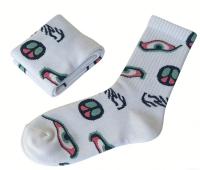 China Cotton Polyester Spandex Sports Socks for Men Women Jacquard Pattern Thick Terry Inside for sale