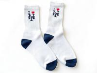 China Men's Cotton Polyester Spandex Knitted Sports Socks for Biking Jogging Jacquard Yarn Dyed 90% Cotton for sale