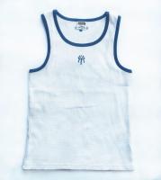 China Men's 100% Cotton Waffle Tanktop 330-360GSM Solid Color Contrast Piping for sale