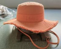 China 280GSM Cotton Twill Frayed Brim Hat Adjustable Cord Stopper Embroidered Logo Unisex 58cm 62cm for sale