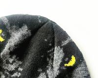 China 100% Acrylic Jacquard Beanie Winter Hat for Men Thick 23cm Width 20cm Height Black for sale
