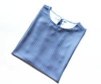 China Womens top striped short sleeve polyester woven fabric spring summer mesh style fitting daily life wear xs to xxl sizes available for sale