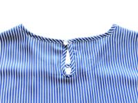 China Womens top striped short sleeve polyester woven fabric spring summer mesh style fitting daily life wear xs to xxl sizes available for sale