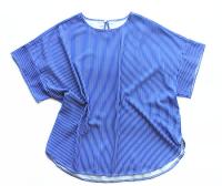China Womens top striped short sleeve polyester woven fabric spring summer mesh style fitting daily life wear xs to xxl sizes available for sale