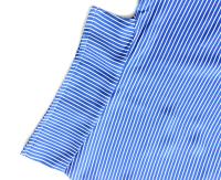 China Womens top striped short sleeve polyester woven fabric spring summer mesh style fitting daily life wear xs to xxl sizes available for sale
