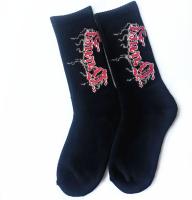 China Thick terry cotton sports socks with jacquard yarn dyed pattern for mens and womens biking jogging and daily life activities for sale