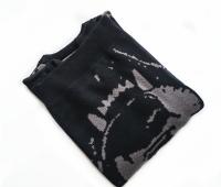 China Mens Sweater Casual Fit Thick Cotton Pullover With Jacquard Wolf Pattern And Embroidery Sleeve For Daily Life for sale