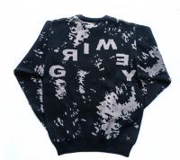 China Mens Sweater Casual Fit Thick Cotton Pullover With Jacquard Wolf Pattern And Embroidery Sleeve For Daily Life for sale