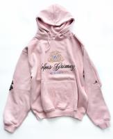 China Mens streetwear sweatshirt hoodie heavy knitted fleece pullover with embroidered front and sleeve casual style perfect for winter for sale