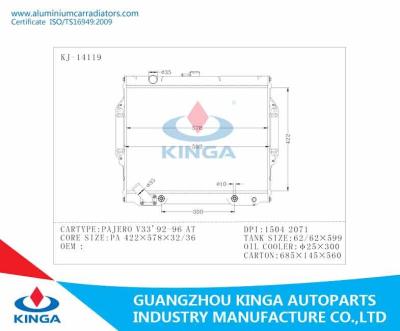 China Japanese Mitsubishi Radiator PAJERO V33 '92-96 AT Performance Aluminum Radiator for sale