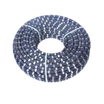 China 11.5mm Stone Diamond Wire Saw 40 Beads per Meter Electroplated Rubber Coated for Quarry for sale