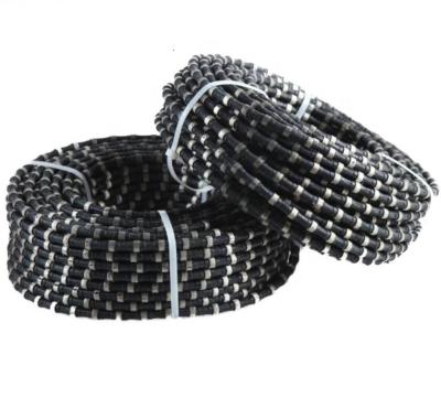 China Diamond Wire Saw 11.5mm for Granite Quarry Cutting Rubber Coated 40 Beads per Meter for sale