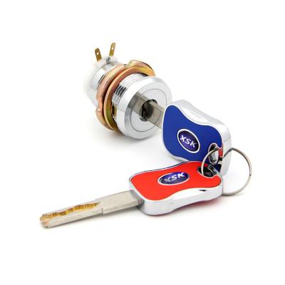China 10 Pins Iron Housing Furniture Cam Lock Key Switch Nickel Finish Matching Screw for sale