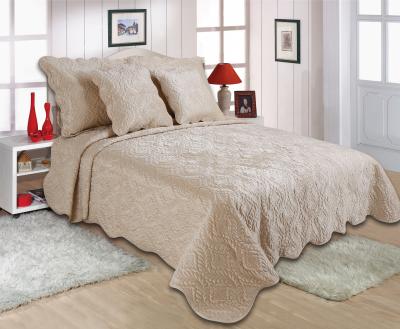 China Soft Velvet Reversible Ultrasonic Bedspread Hypoallergenic Floral Striped Pattern in Custom Colors for sale