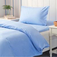 China Sateen Stripe 233-400 Thread Count Cotton Bed Sheet Set Wrinkle Resistant / Hypoallergenic for sale