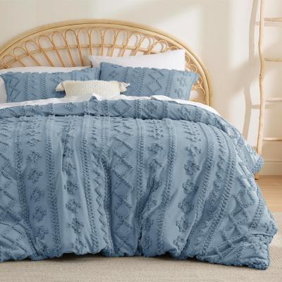 China Jacquard Geometric Pattern Brushed Comforter Set Bohemian Style Tufted 4-Piece Bedding Set for sale