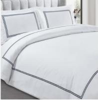 China White Duvet Cover King 100% Cotton Hotel / Home Collection White Duvet Cover Supplier for sale