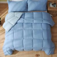 China Custom Two Color Dyed Design Microfiber Fabric Down Alternative Summer Comforter for sale