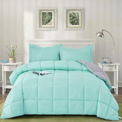 China All Season Solid Microfiber Comforter Reversible Tumble Dry Suitable for Hotel Hospitality Bedding Needs for sale