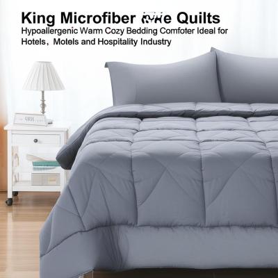 China King Microfiber Fiber Quilts Hypoallergenic Warm Cozy Bedding Comforter Ideal for Hotels Motels and Hospitality Industry for sale