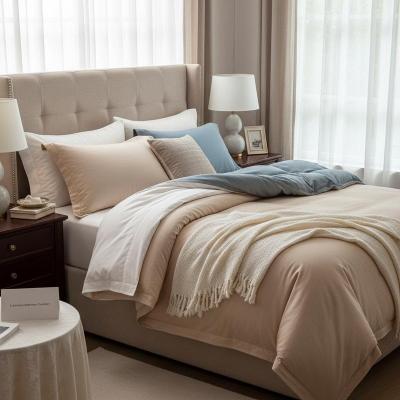 China Reversible Home Bedding Comforter Sets in White Beige Grey Blue and Customized Color Tones for Luxurious Bedroom Comfort for sale